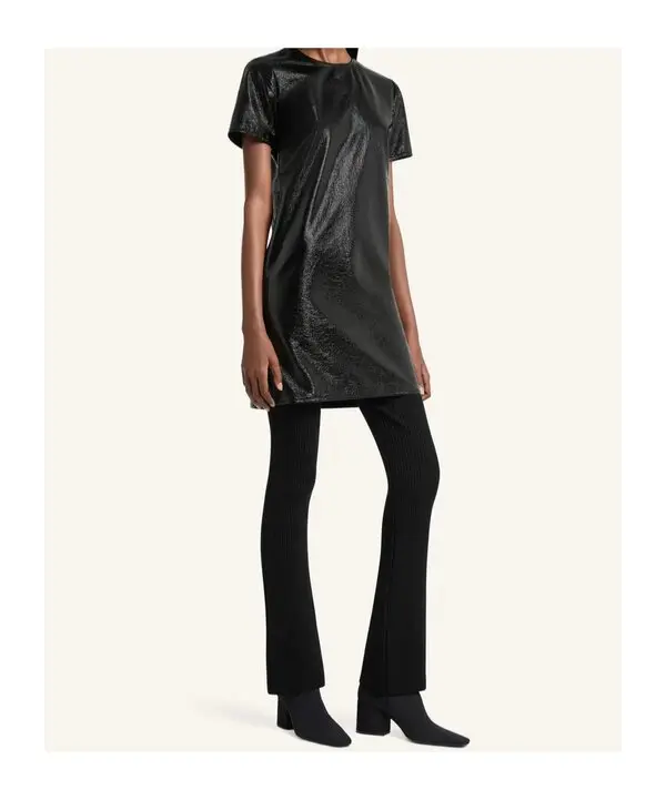 COURREGES Vinyl-effect Short-sleeve Mini Dress