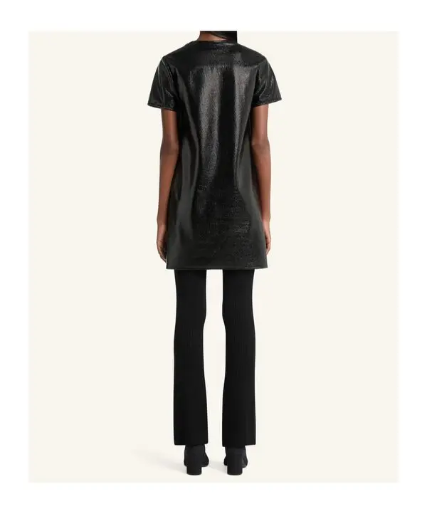 COURREGES Vinyl-effect Short-sleeve Mini Dress