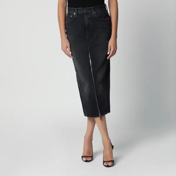 HAIKURE Midi Denim Midi Skirt