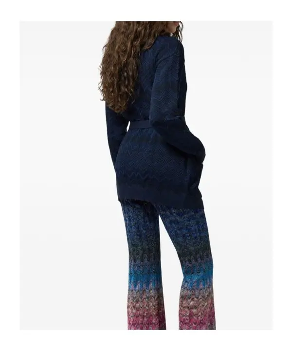 Missoni Zigzag-knit Belted Cardigan
