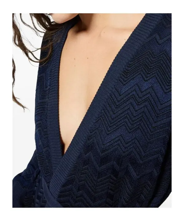 Missoni Zigzag-knit Belted Cardigan
