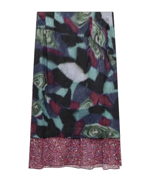 Dries Van Noten Silk-blend Printed Midi Skirt - Multicolored