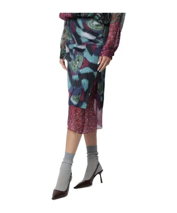 Dries Van Noten Silk-blend Printed Midi Skirt
