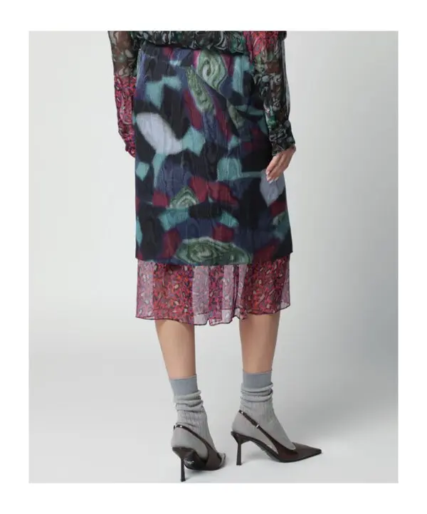 Dries Van Noten Silk-blend Printed Midi Skirt