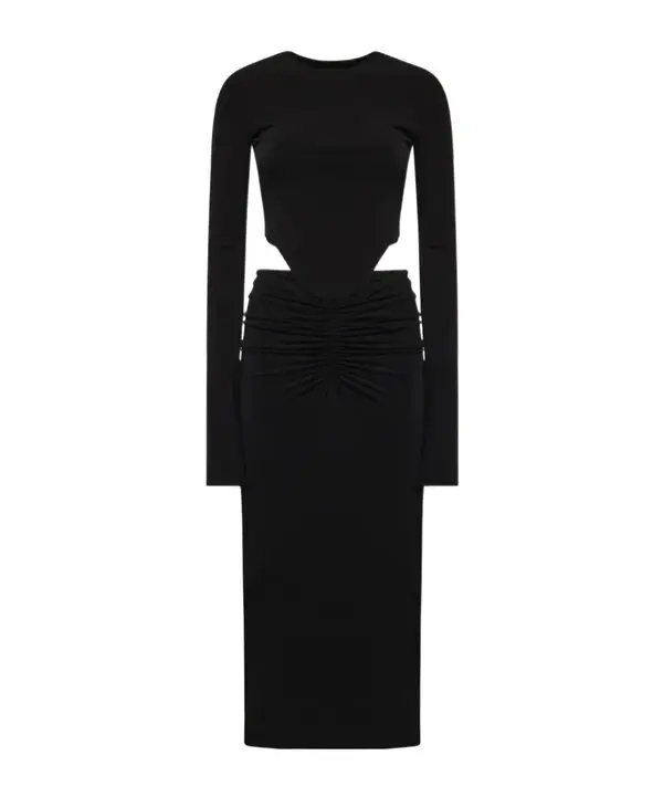 Andamane Heloise Cut-out Ruched Midi Dress