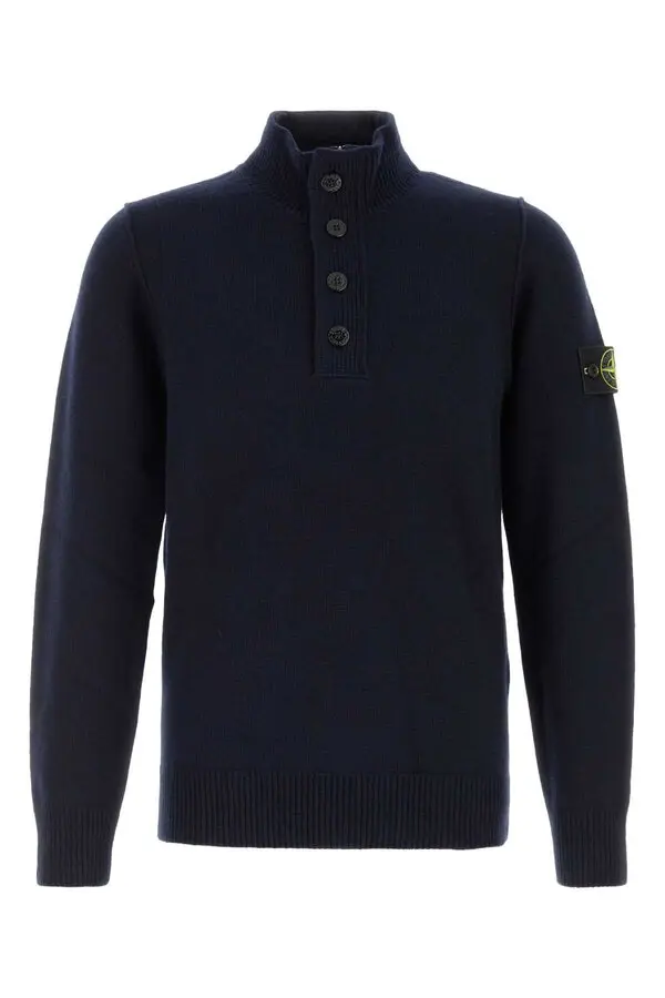 Stone Island Midnight Wool Blend Sweater - Blue