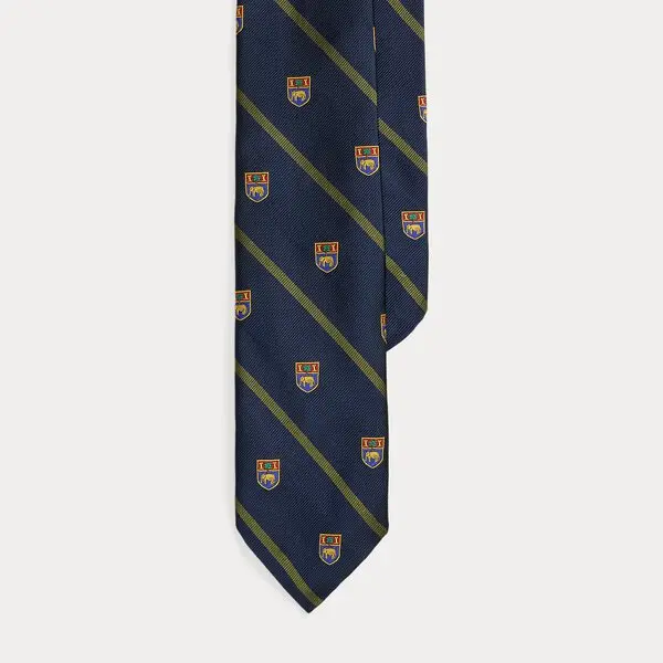 Ralph Lauren Striped Silk Club Tie - Navy
