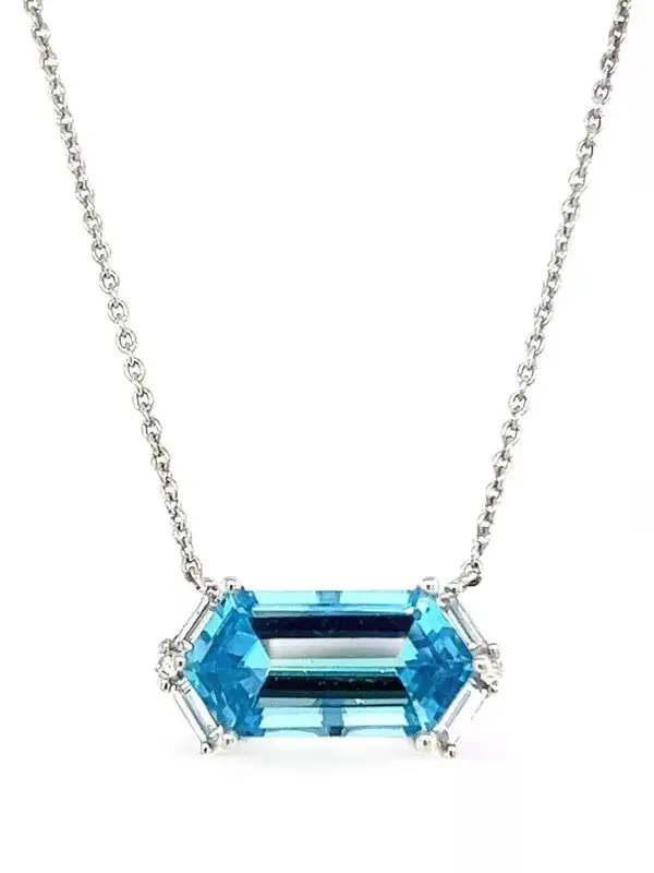 LISA NIK Hexagon-shape-pendant Necklace - Silver