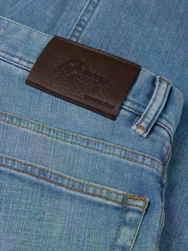 Brioni Faded-effect Slim-fit Jeans