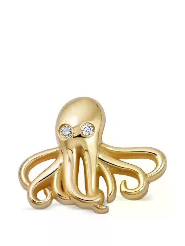Loquet Diamond Octopus Charm In 18k Yellow - Gold