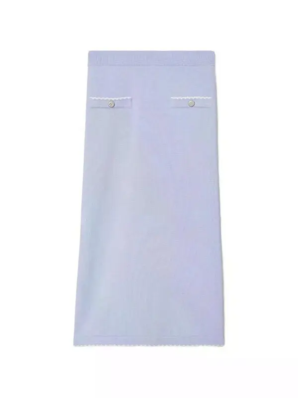 Tory Burch Wool Scalloped Trim Pencil Skirt