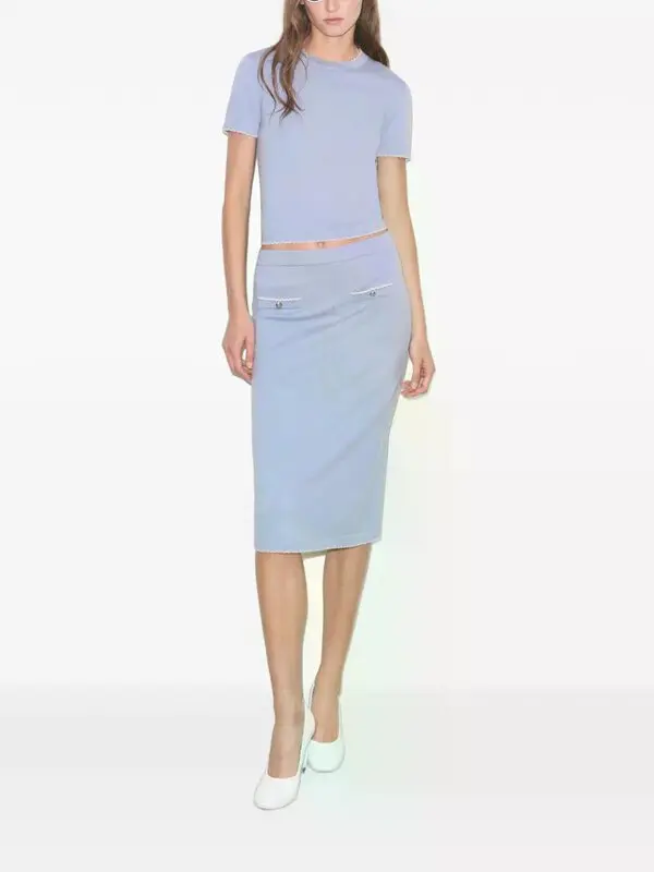 Tory Burch Wool Scalloped Trim Pencil Skirt