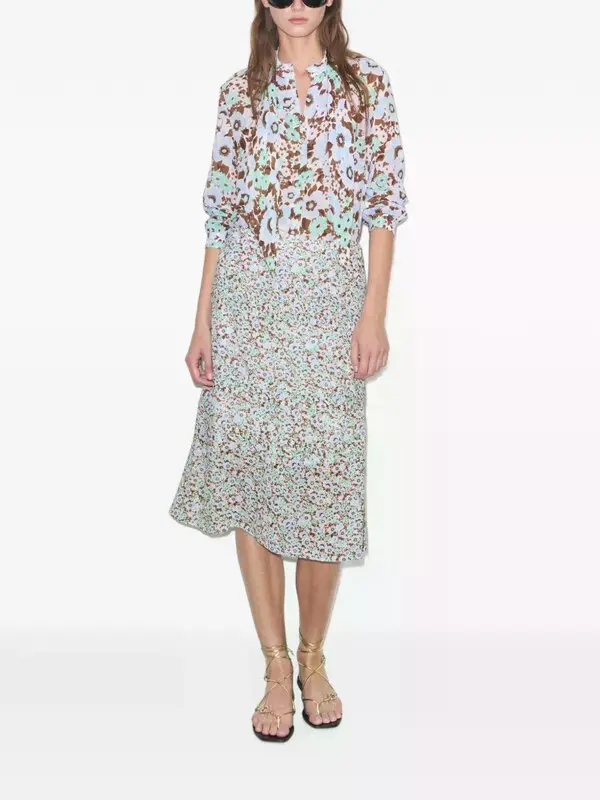 Tory Burch Printed Viscose Bow Blouse