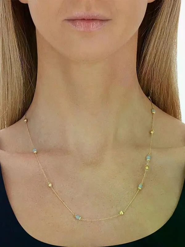 NANIS Soffio Aquamarine And Diamond Necklace