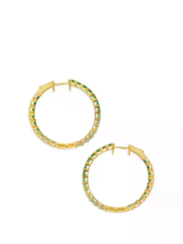 LISA NIK Tsavorite And Garnet Hoop Earrings