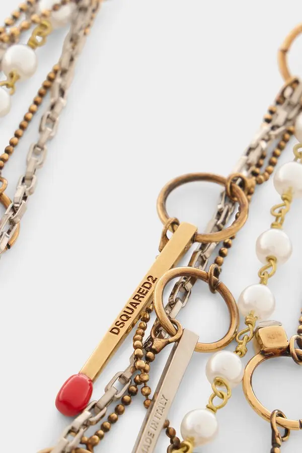 Dsquared2 Charm Earrings With Key And Matchstick Motifs