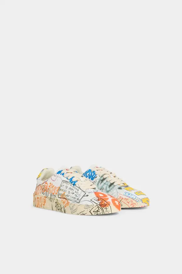 Dsquared2 Rider Sneakers With All-over Scribble Detailing