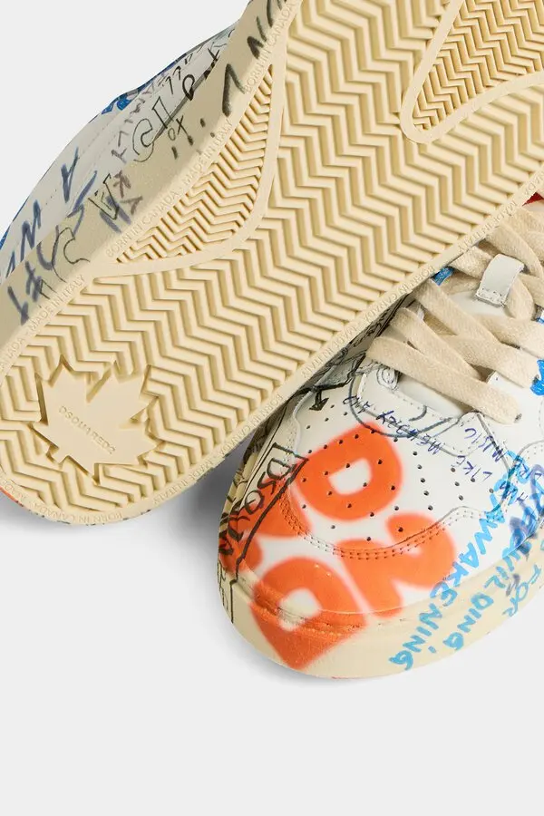 Dsquared2 Rider Sneakers With All-over Scribble Detailing