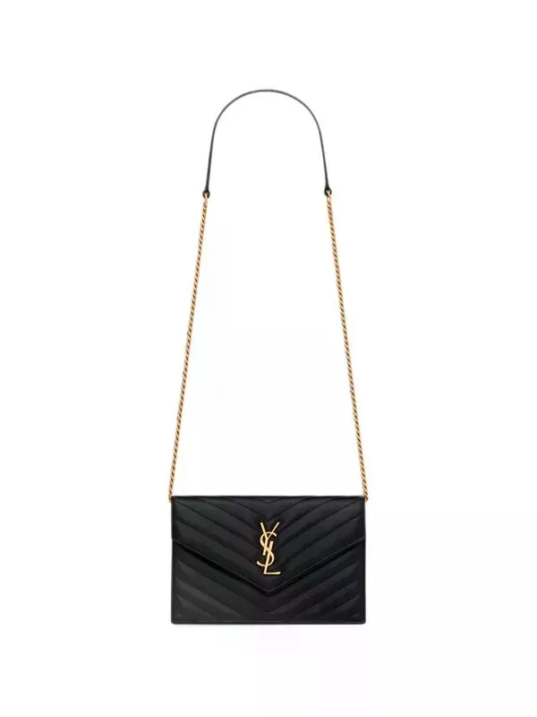 Saint Laurent Cassandre Quilted Chevron-pattern Clutch Bag