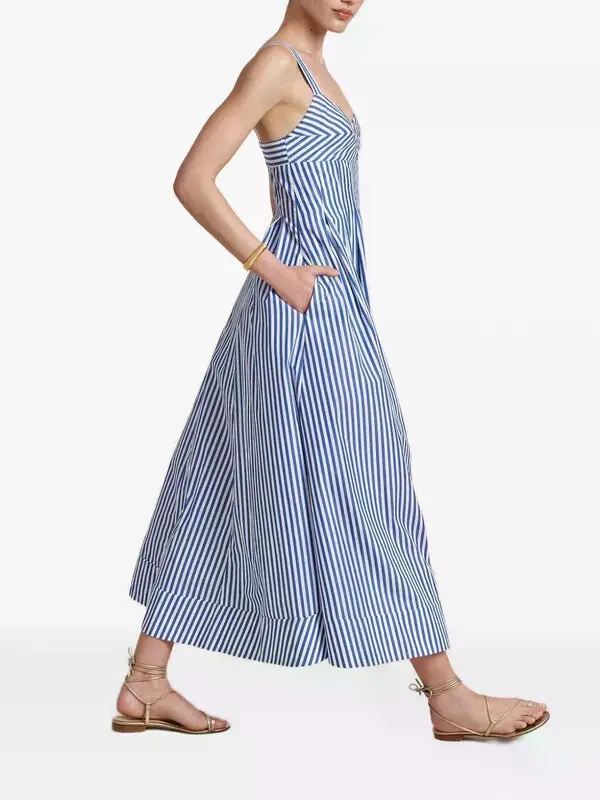 LA LIGNE Madeline Striped-pattern Midi Dress