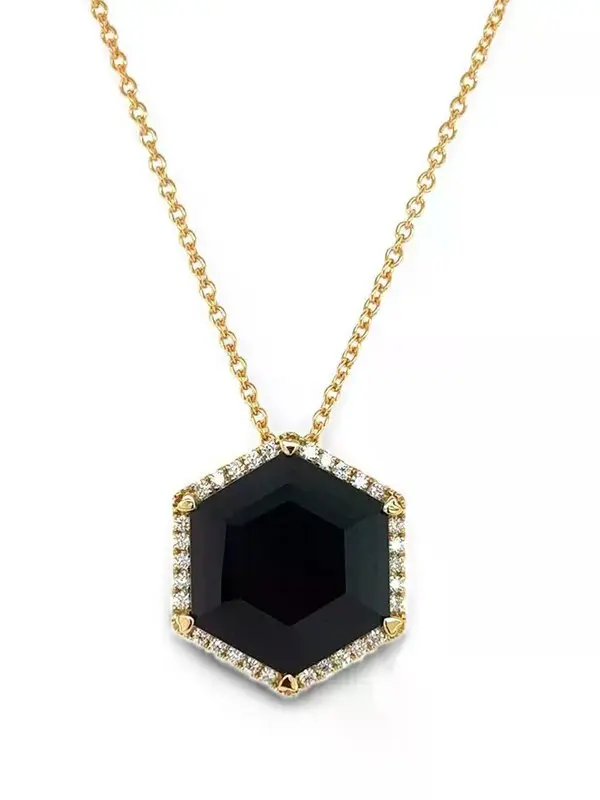LISA NIK Black Onyx And Diamond Necklace - Gold