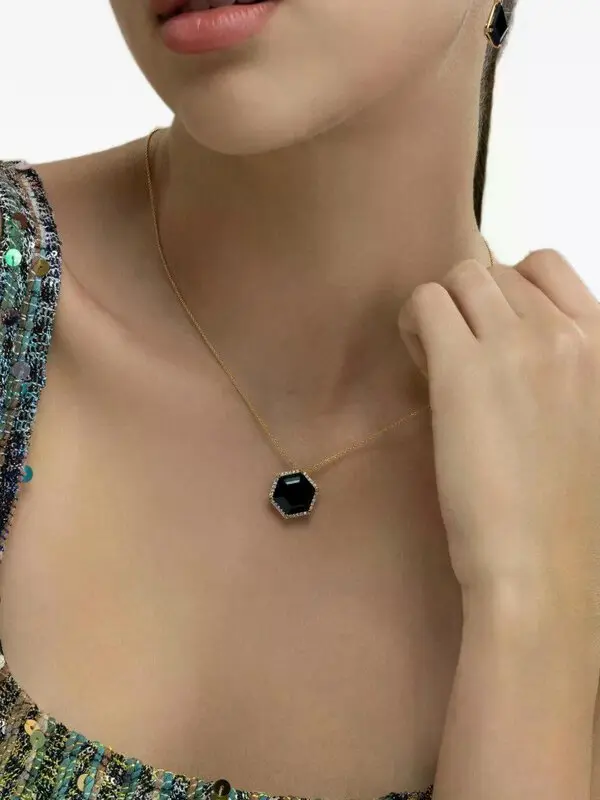 LISA NIK Black Onyx And Diamond Necklace