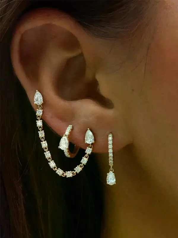 ANITA KO Diamond Double Loop Earring