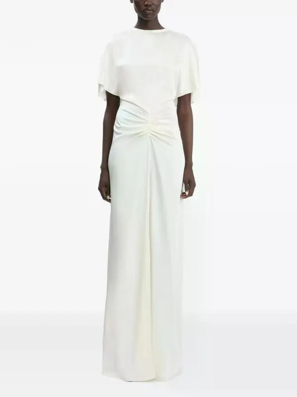 Victoria Beckham Isabella Draped Maxi Dress - Neutrals