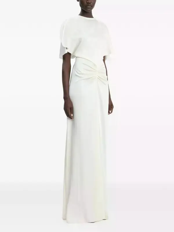 Victoria Beckham Isabella Draped Maxi Dress - Neutrals