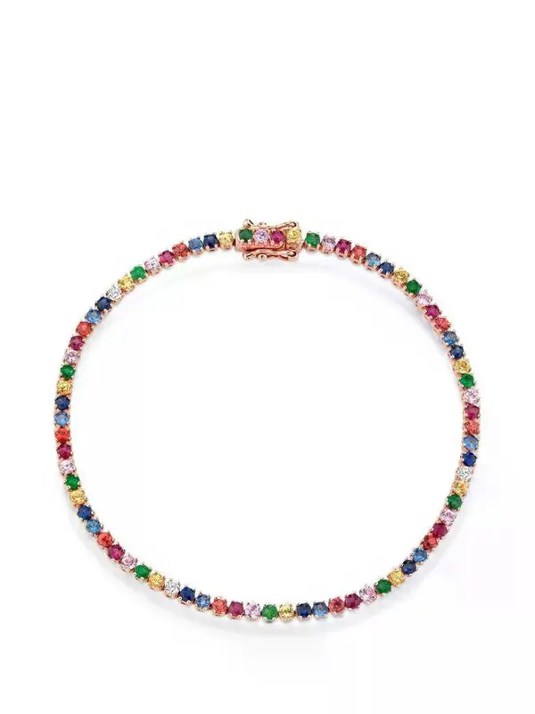 ANITA KO Small Hepburn Multi-stone Bracelet In 18k Rose Gold - Pink