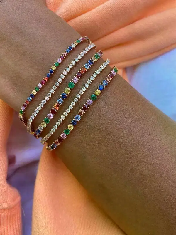 ANITA KO Small Hepburn Multi-stone Bracelet In 18k Rose Gold