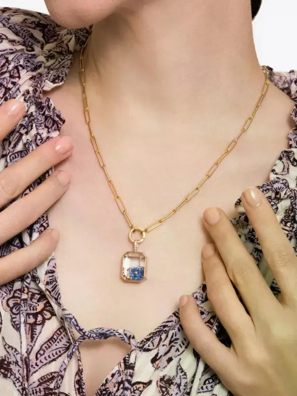 Loquet Diamond And Sapphire Necklace - Gold