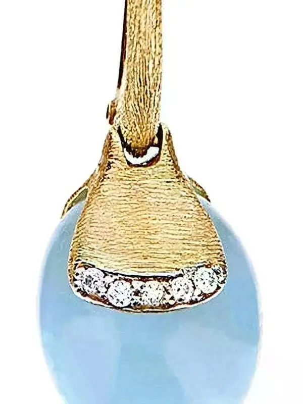 NANIS 18k Yellow Aquamarine And Diamond Earrings