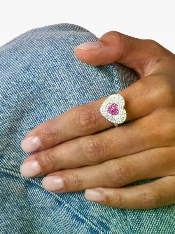 Phillips House Infinity Heartbeat Ring With Diamonds And Pink Sapphires