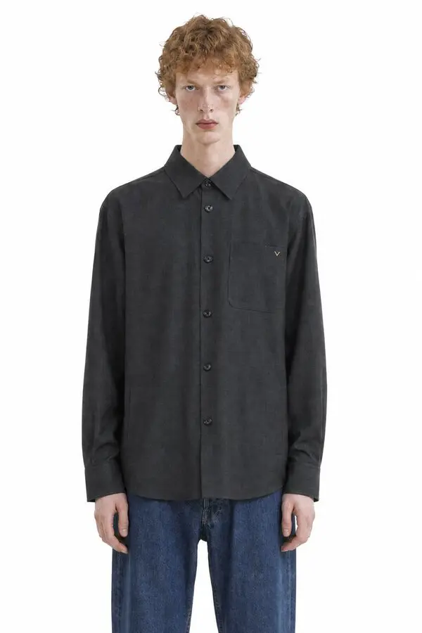 Valentino Garavani Vgold Nylon Gabardine Jacket - Grey