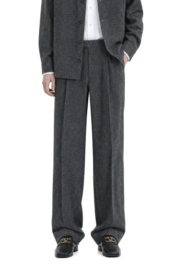 Valentino Garavani Boutonné Wool Trousers