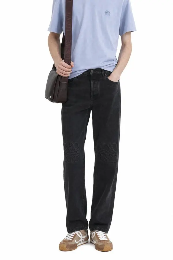 Loewe Anagram Embroidered Baggy Jeans