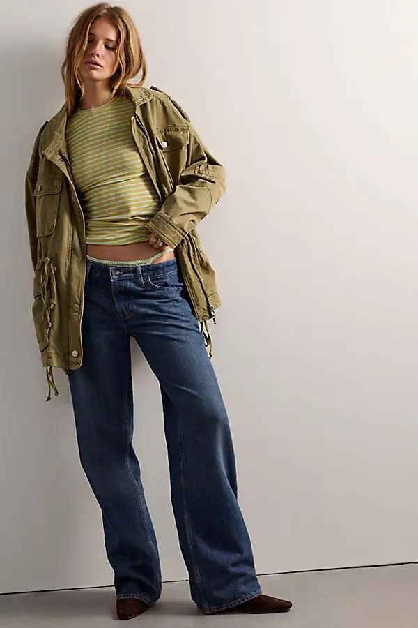 Free People Intimately Stripe Long Sleeve Top - Yellow Combo