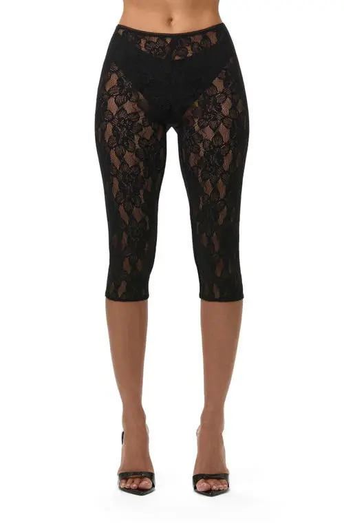 Naked Wardrobe Lace Capri Leggings