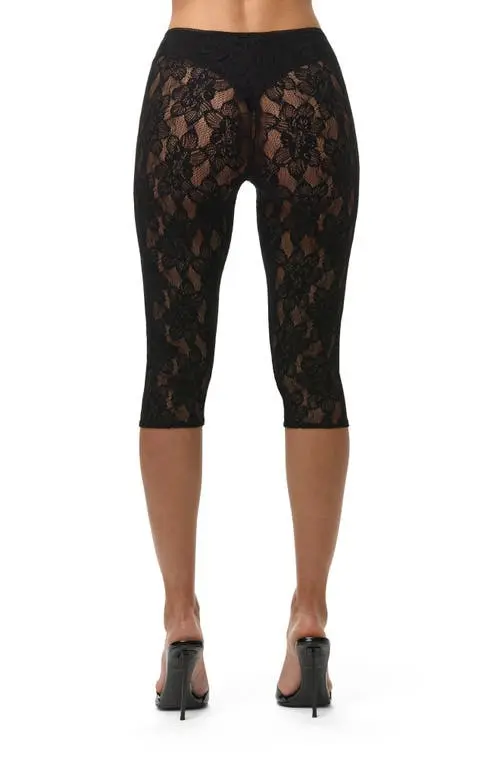 Naked Wardrobe Lace Capri Leggings
