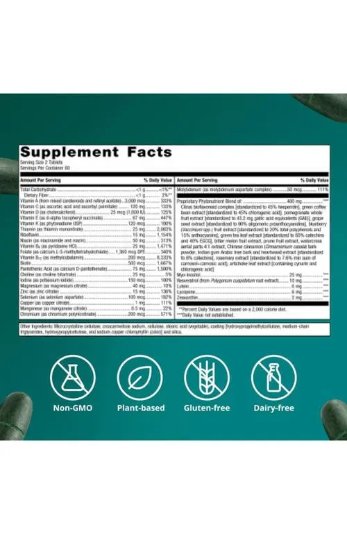 METAGENICS Phytomulti Advanced Daily Multivitamin Supplement 120 Tablets
