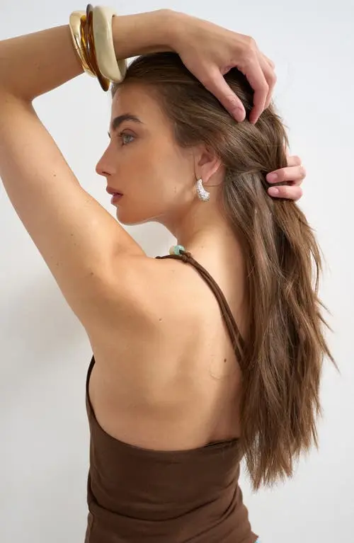 Topshop One Shoulder Beaded Strap Top