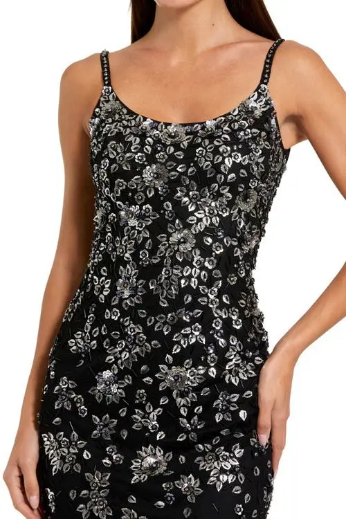 Mac Duggal Embellished Floral Evening Gown