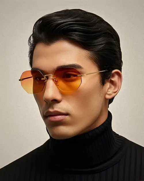 COSSINO Vonne 51mm Rimless Octagon Sunglasses - Orange