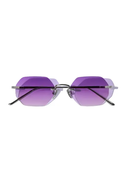 COSSINO Vonne 51mm Rimless Octagon Sunglasses - Purple