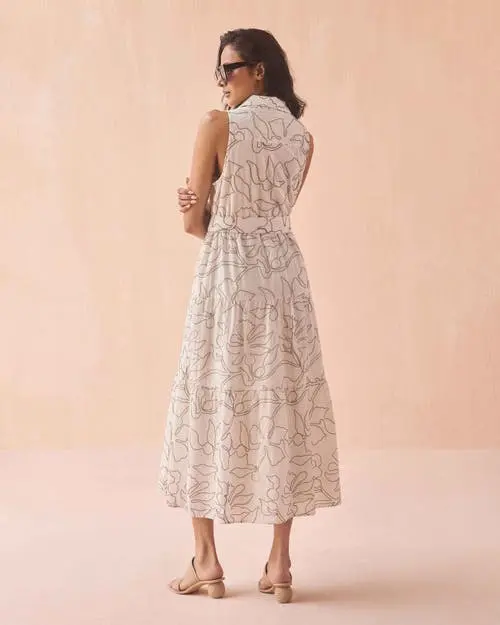 Omika Emeline Cotton Maxi Dress With Detachable Sash