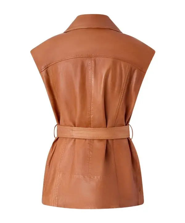 Pinko Belted Biker-style Leather Vest
