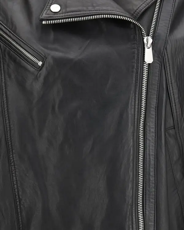 Pinko Belted Leather Biker Jacket