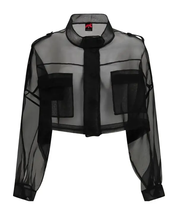 Pinko Cropped Organza Pea Coat
