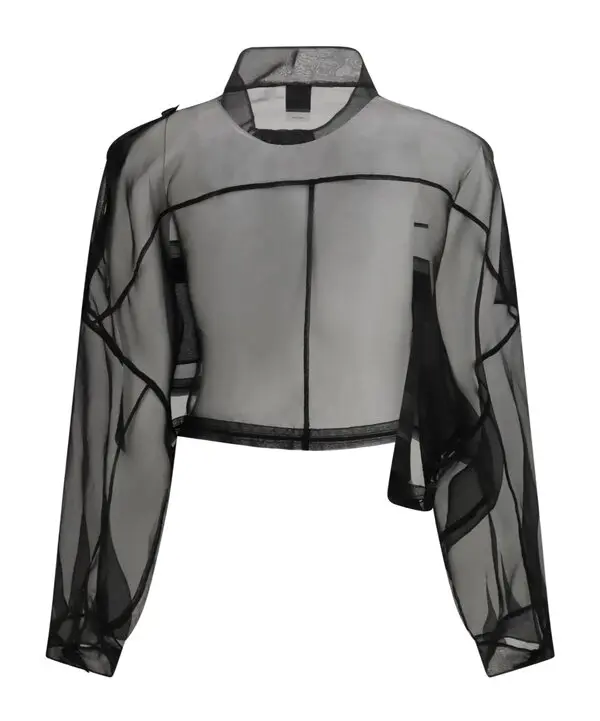 Pinko Cropped Organza Pea Coat